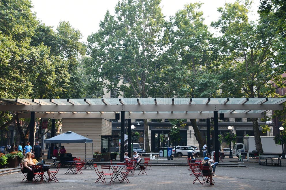 Occidental Park in Seattle, Washington Editorial Photo - Image of ...