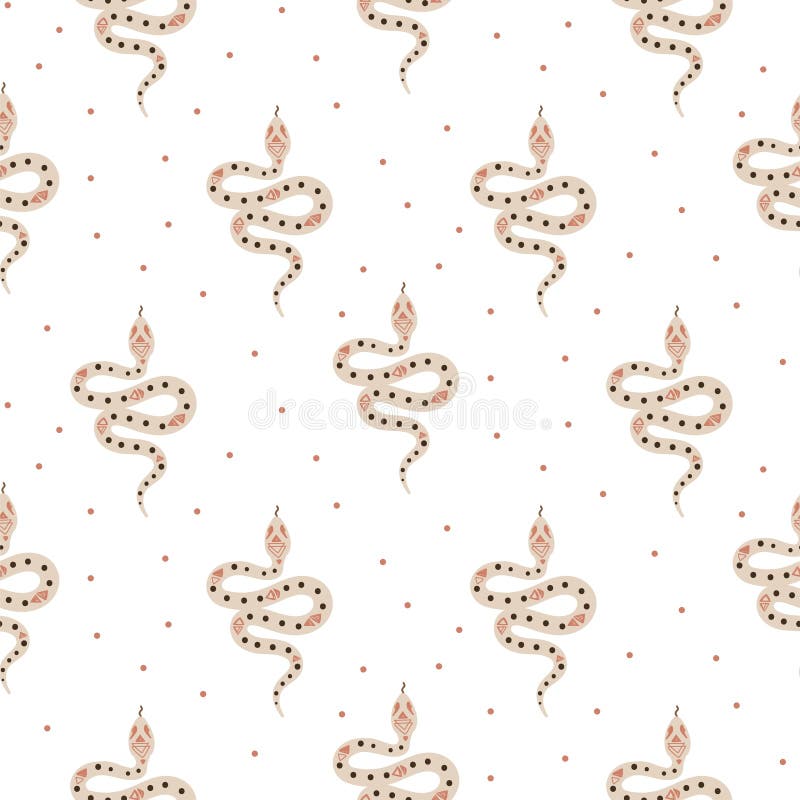 Occult Alchemy Snake Symbol Seamless Pattern Vector Illustration. Stock ...