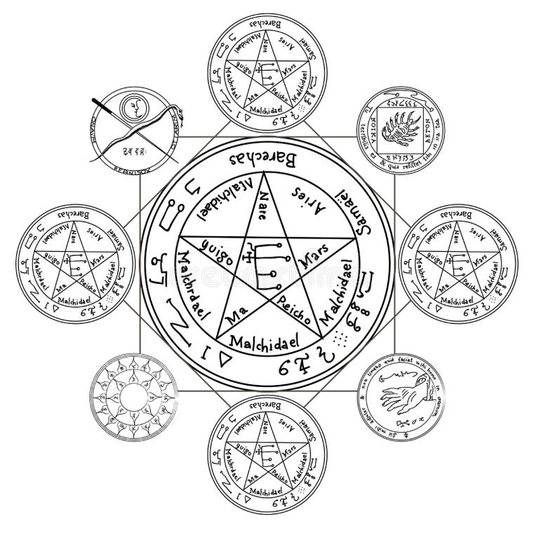 Occult Ancient Magic Symbol. Stock Illustration - Illustration of ...