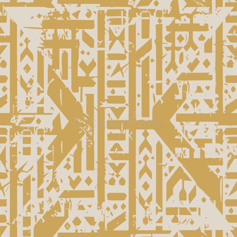 Occult Geometric Yellow Witchcraft Seamless Pattern with Magic Symbols ...