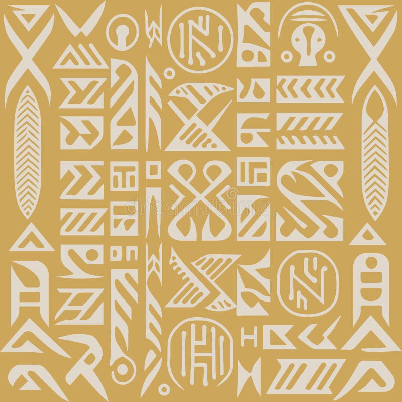 Occult Geometric Yellow Witchcraft Seamless Pattern with Magic Symbols ...