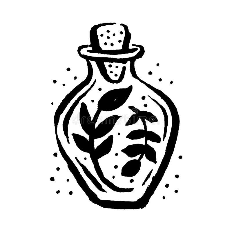 Occult Mystic Witch Potion for Witchcraft Hand Drawn Icon Illustration ...