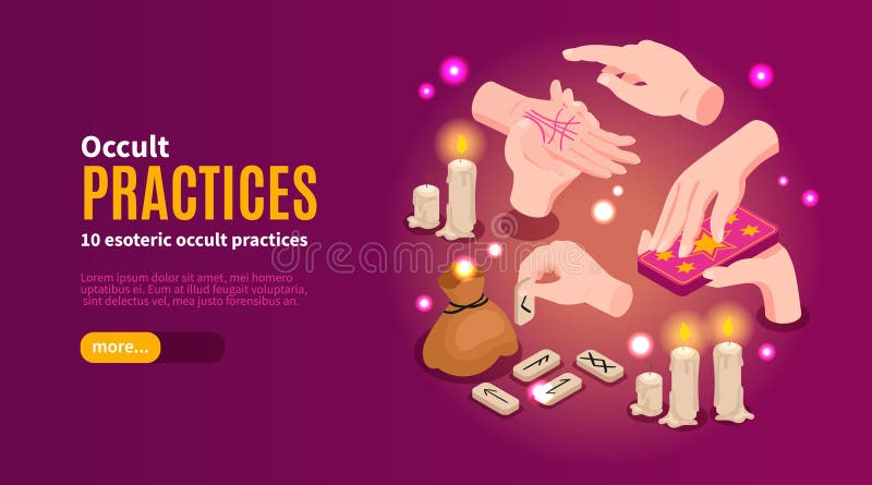 Occult Practices Horizontal Banner Stock Vector - Illustration of ...
