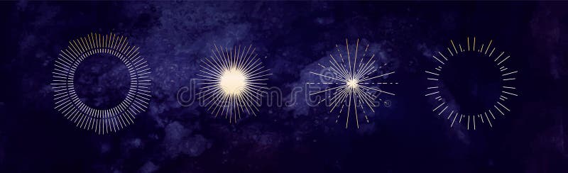 Occult Symbols Isolated on Dark Sky Background. Magic Vector Elements ...