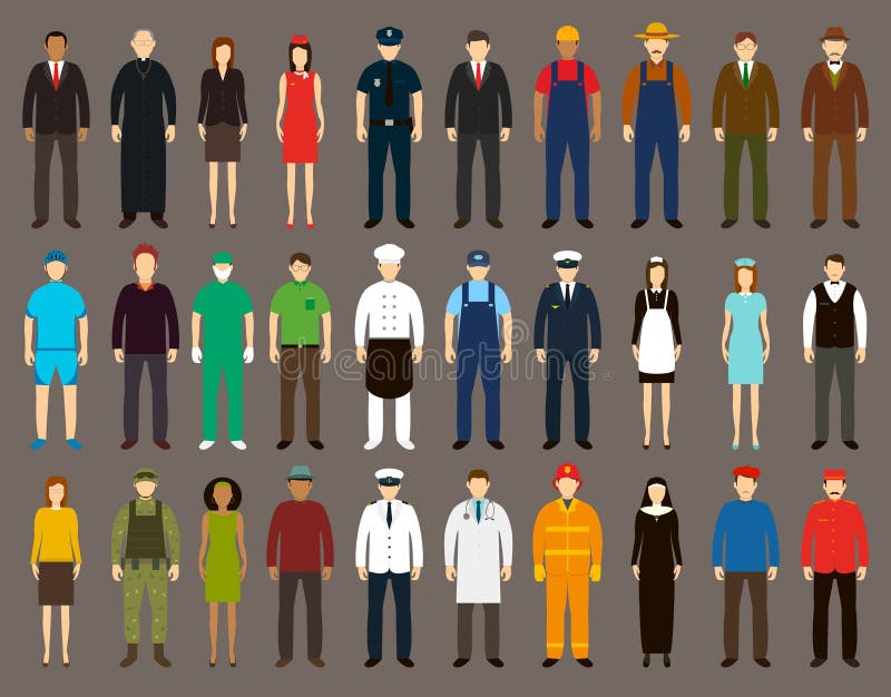 Occupation Icon Set. People of Different Occupations. Professions Set ... Occupation Icon Set. People of Different Occupations. Professions Set ...