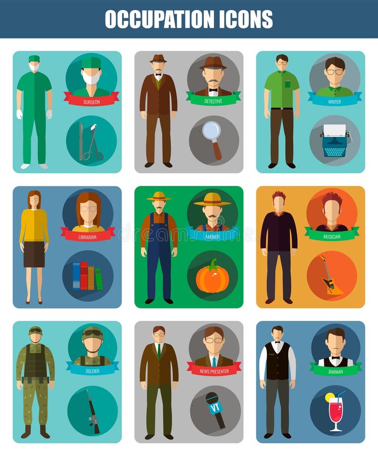 People Icon: Occupations Set 2 Stock Vector - Illustration of call ...