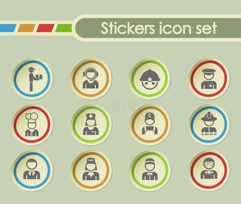 Occupation icon set stock vector. Illustration of symbol - 240543068