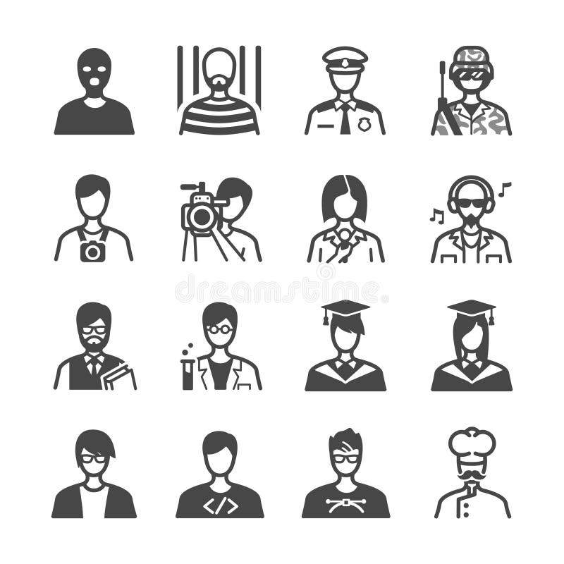 Occupation icons stock vector. Illustration of male, professor - 40187276