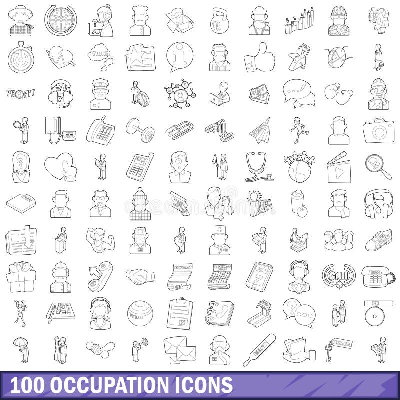 Occupation icons stock vector. Illustration of male, professor - 40187276