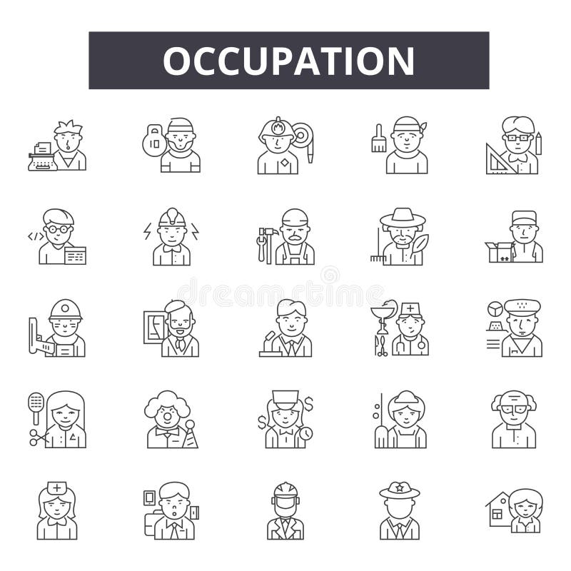 Occupation Line Icons, Signs, Vector Set, Linear Concept, Outline ...
