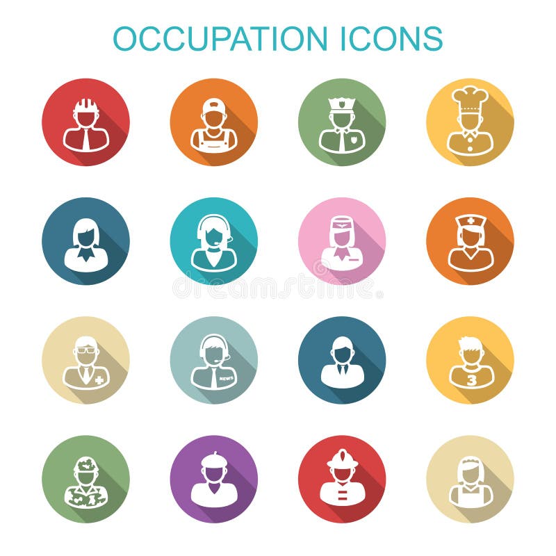 Police long shadow icons stock vector. Illustration of protection ...