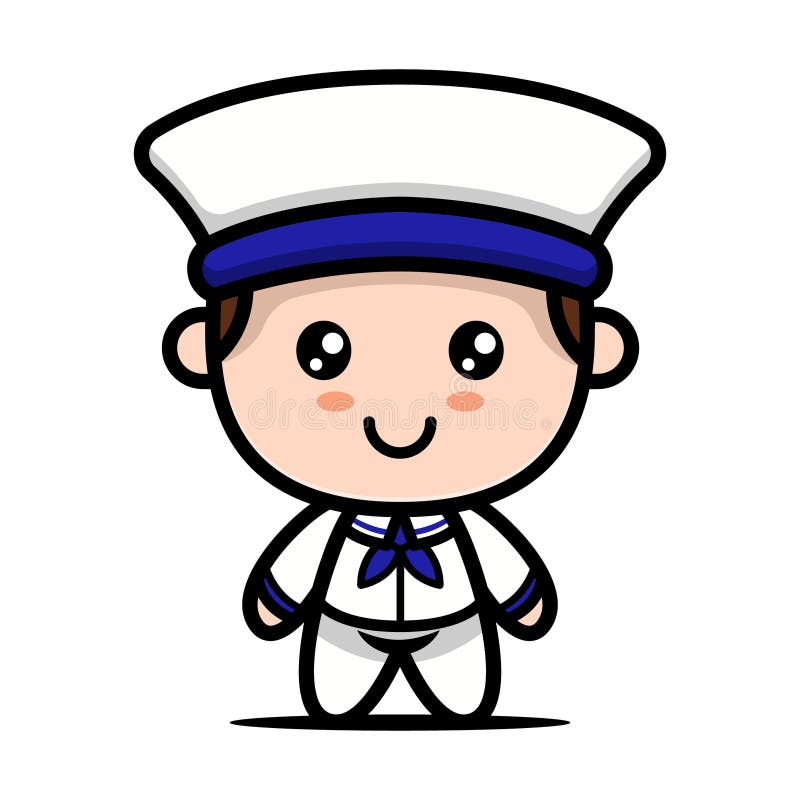 Cute Sailor Mascot Design Illustration Chibi Stock Vector ...