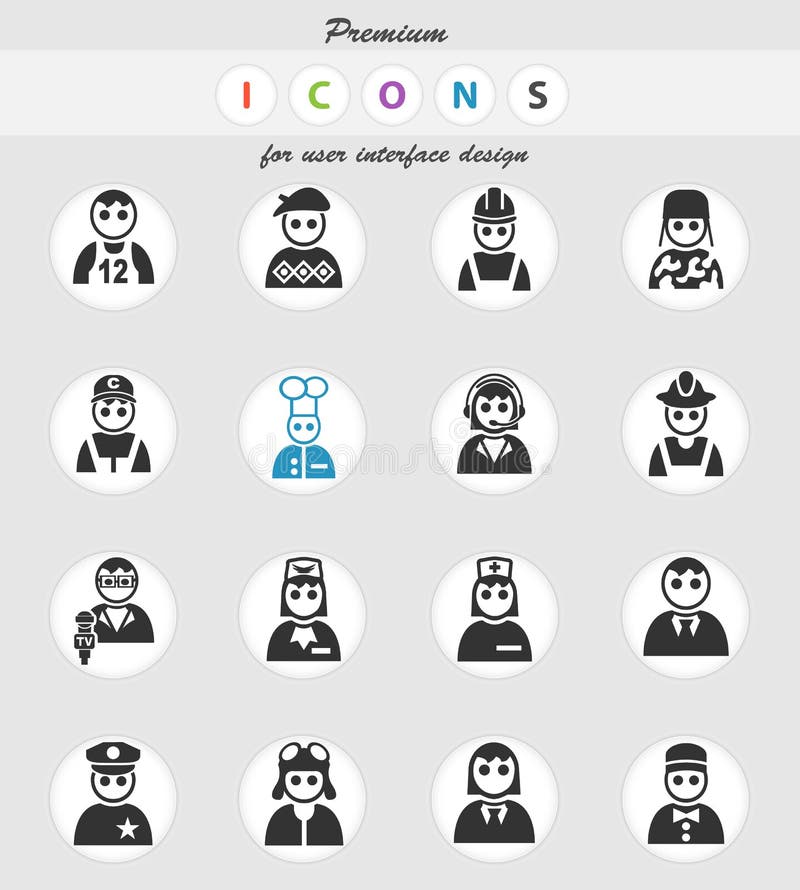 Occupation icon set stock illustration. Illustration of police - 88288273