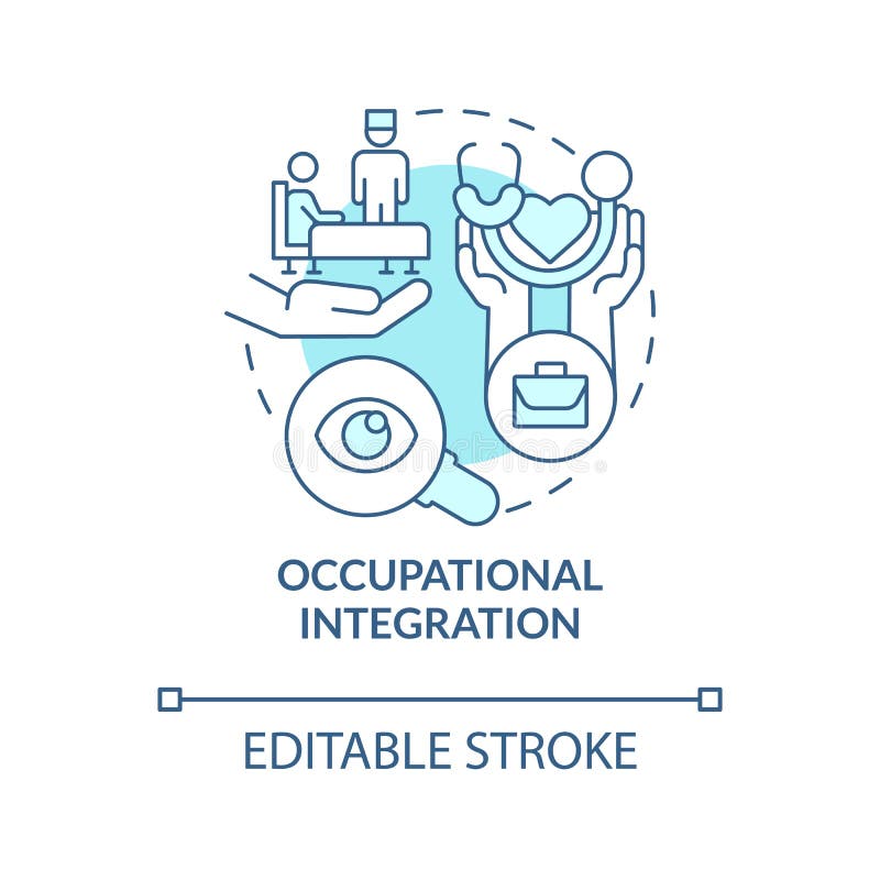 Occupational Integration Blue Concept Icon Stock Vector - Illustration ...