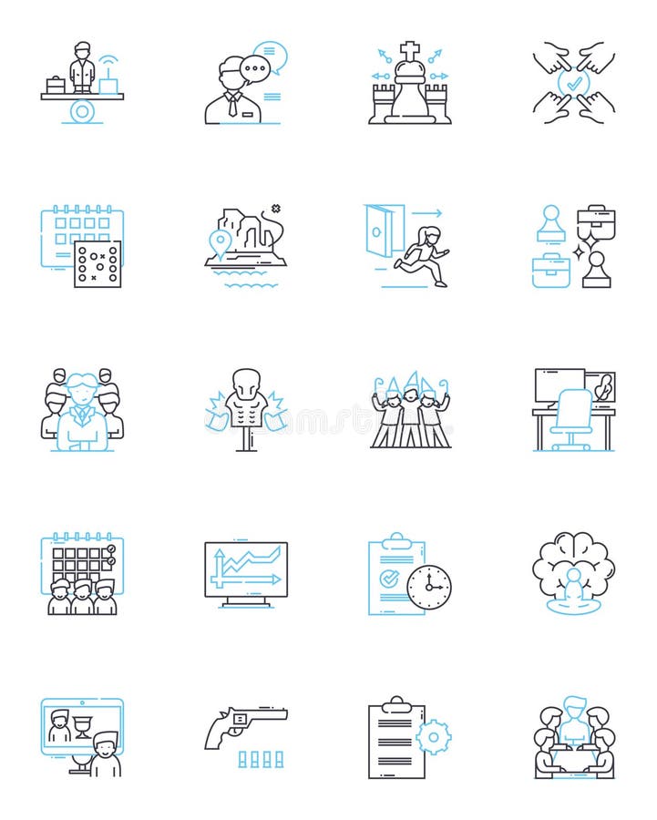 Occupational Proficiency Linear Icons Set. Skills, Competency ...