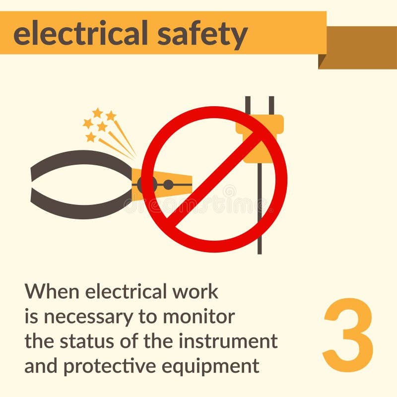 Electrical Safety and Health Icons and Signs Set Stock Vector ...