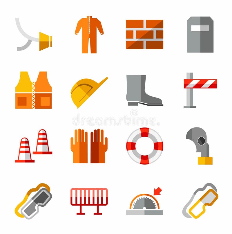 Occupational Safety, Personal Safety, the Colored Icons. Stock Vector ...