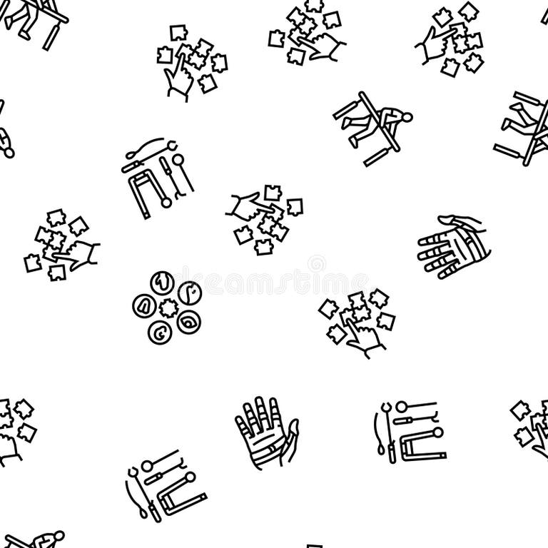 Occupational Therapist Health Seamless Pattern Vector Stock Vector ...