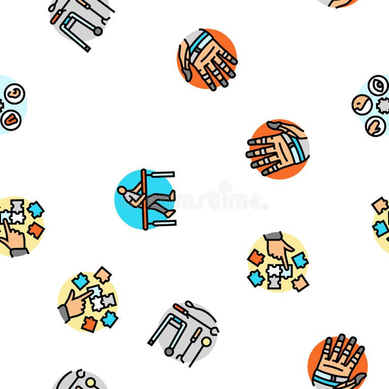 Occupational Therapist Health Seamless Pattern Vector Stock Vector ...