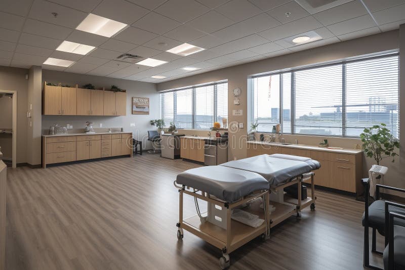 Occupational Therapy Room with Treatment Beds, Created with Generative ...