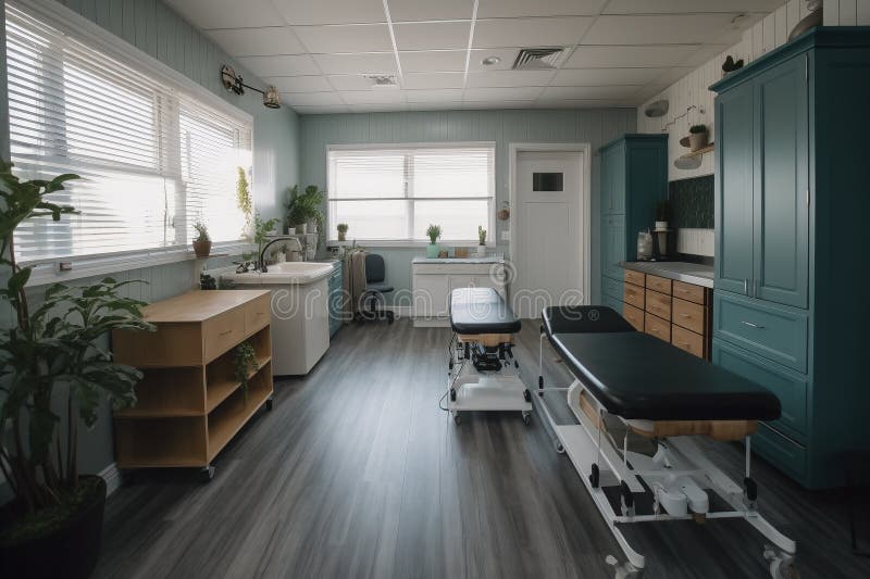 Occupational Therapy Room with Treatment Beds, Created with Generative ...