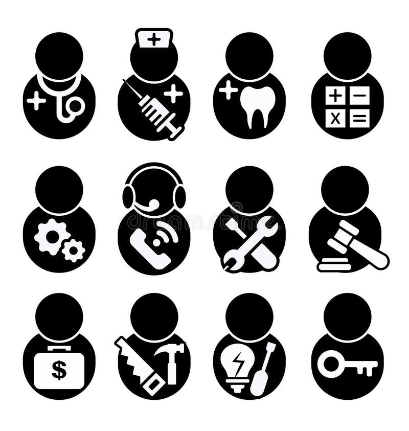 Occupations and Professions Set Stock Vector - Illustration of ... Occupations and Professions Set Stock Vector - Illustration of ...