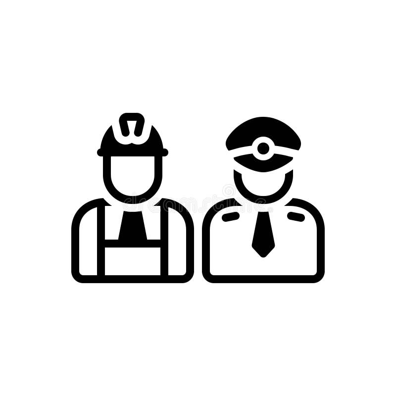 Black Solid Icon for Occupations, Profession and Work Stock ...