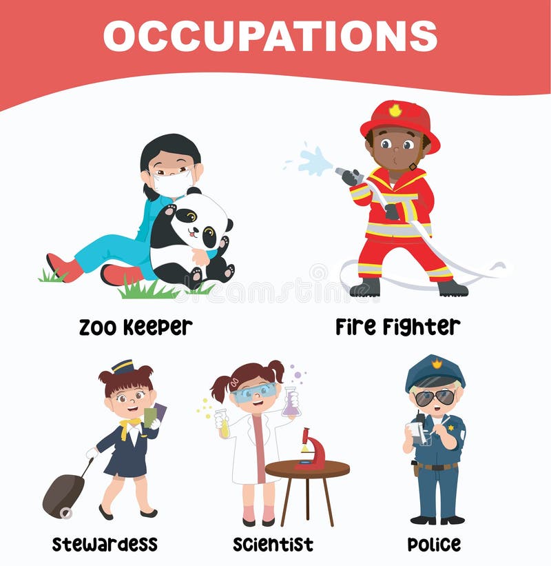 Occupation Poster for Kindergarten or Preschool Classroom. Stock Vector ...
