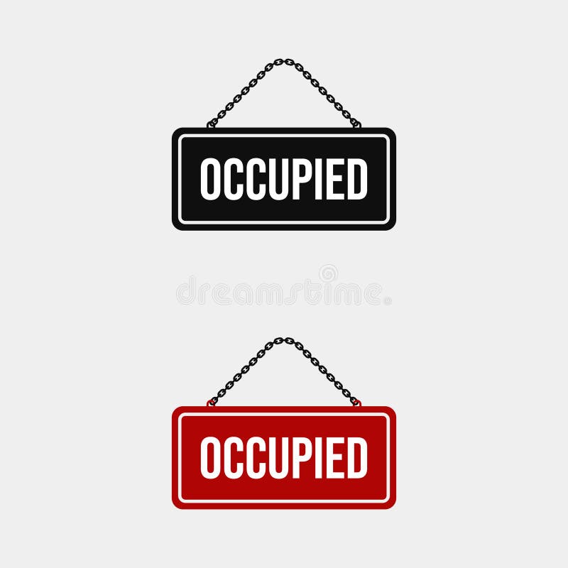 Occupied Flat Signboard Frame Banner Billboard Hanging on Chain Icon ...
