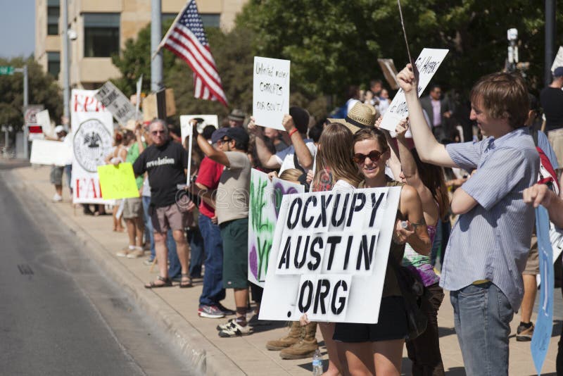 Occupy Austin - October 15 Protest March Editorial Stock Image - Image ...