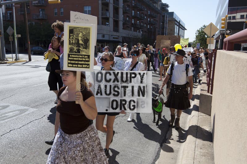Occupy Austin - October 15 Protest March Editorial Stock Photo - Image ...