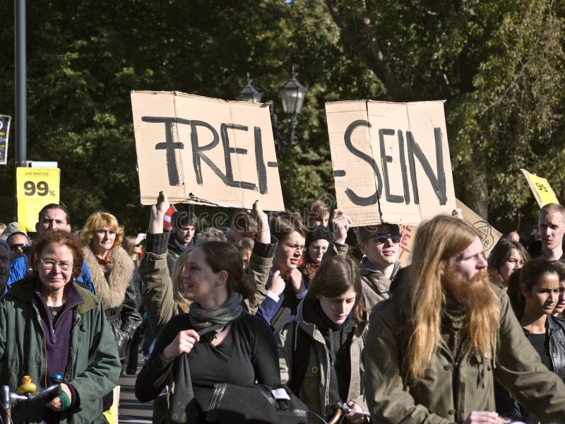 Occupy Berlin-protest-2011-10-15 Editorial Photography - Image of mass ...
