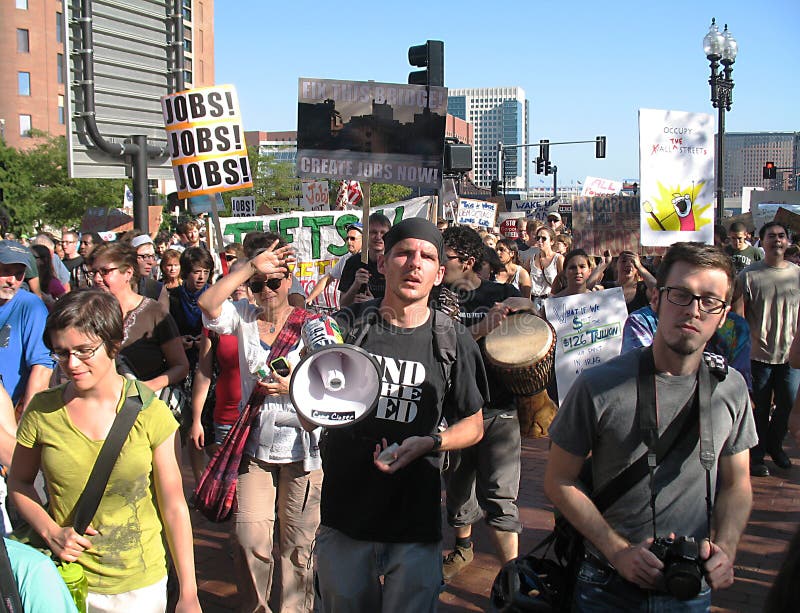 Occupy Boston Megaphone Protesters Editorial Photo - Image of megaphone ...