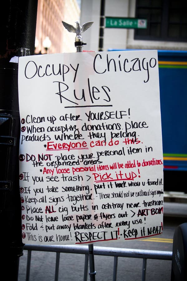 Occupy Chicago Rules editorial stock photo. Image of demonstration ...