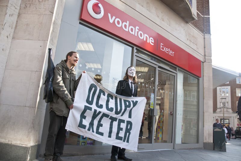 Occupy Exeter Activists Campaign Vodaphone Editorial Photo - Image of ...