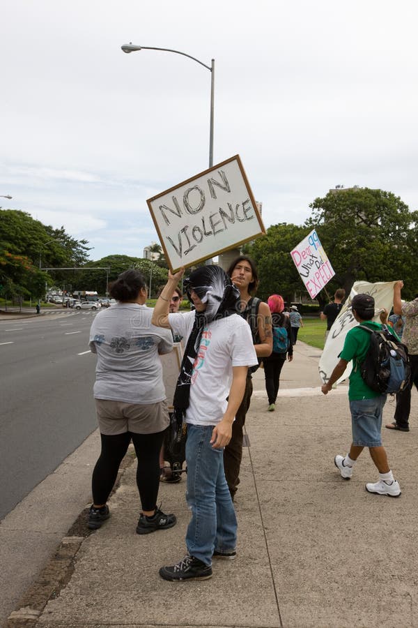 Occupy Honolulu/anti-APEC Protest-23 Editorial Photo - Image of jobs ...