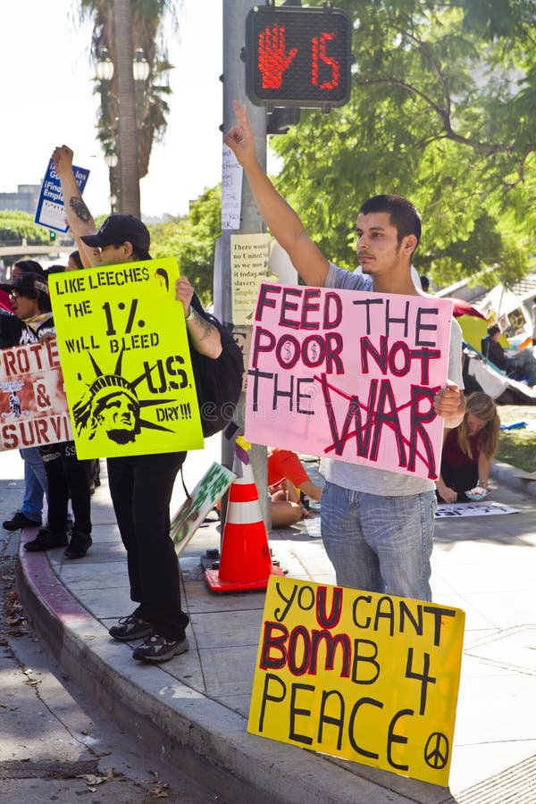 Occupy LA Demonstration in Los Angeles Editorial Photo - Image of hall ...