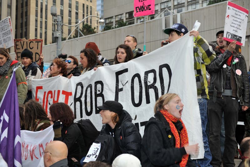 Occupy Toronto editorial stock image. Image of demonstrators - 23843744