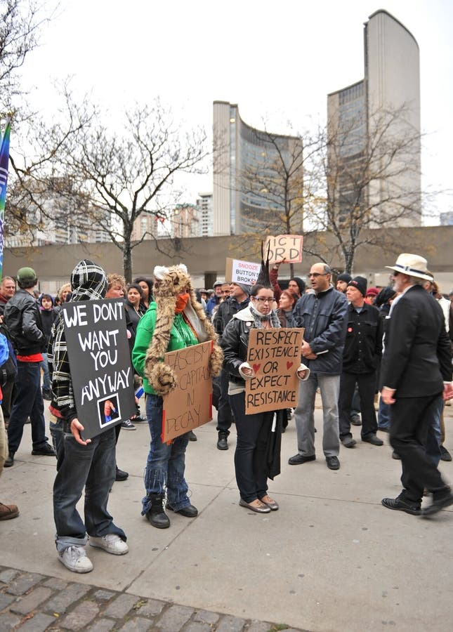Occupy Toronto editorial stock image. Image of demonstrators - 23843744