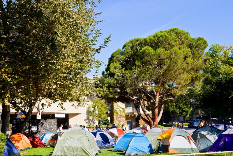 Occupy UCLA Demonstrator S Encampment on Campus Editorial Photography ...