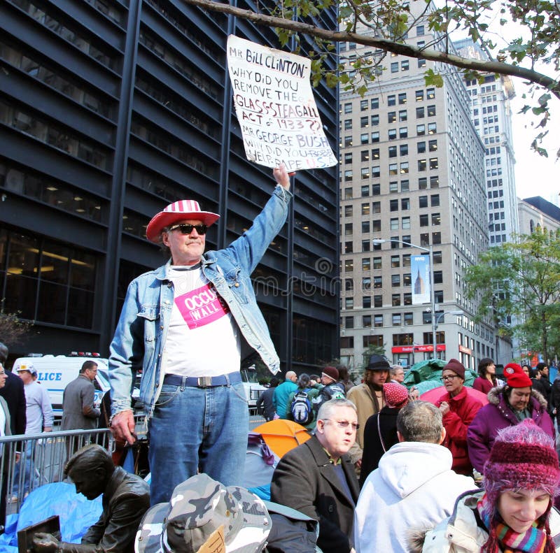Occupy Wall Street Protest editorial stock image. Image of financial ...
