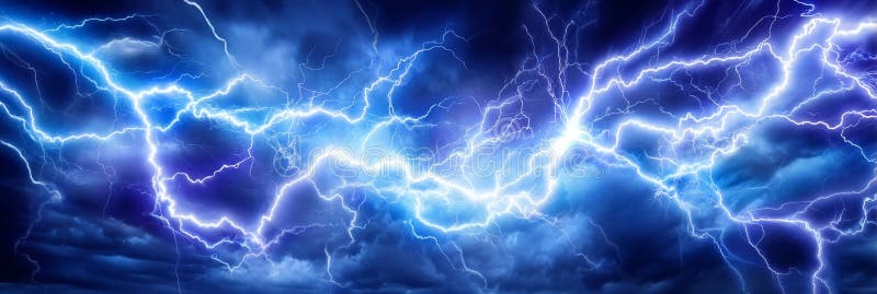 The Occurrence of a Lightning Strike on a Black Background and on a ...