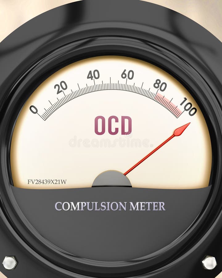 Ocd and Compulsion Meter that is Hitting a Full Scale, Showing a Very ...