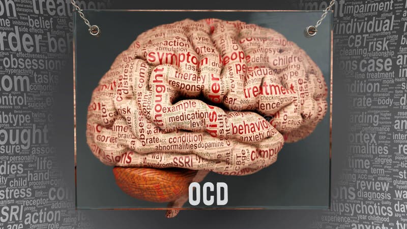 Ocd in human brain stock illustration. Illustration of cortex - 247091411