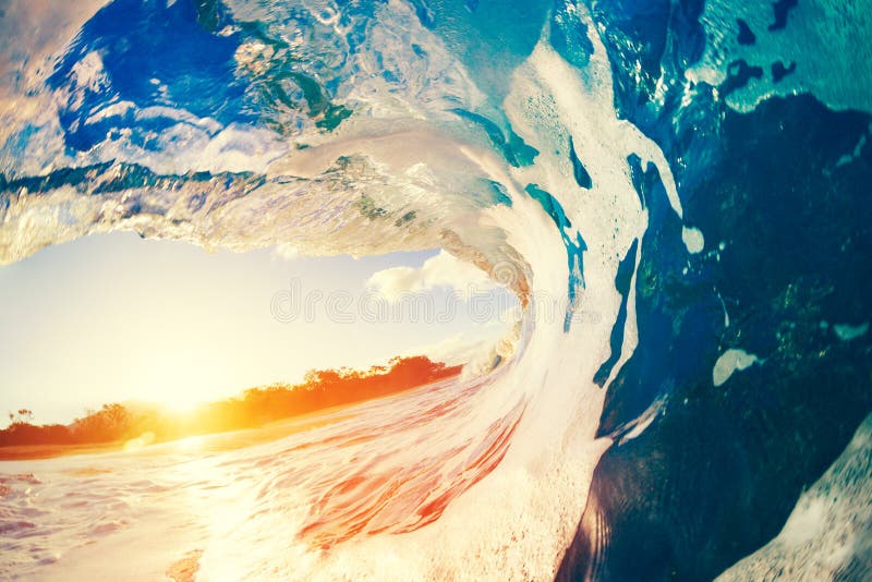 Sunset Wave stock image. Image of crash, greenwave, environment - 9372565