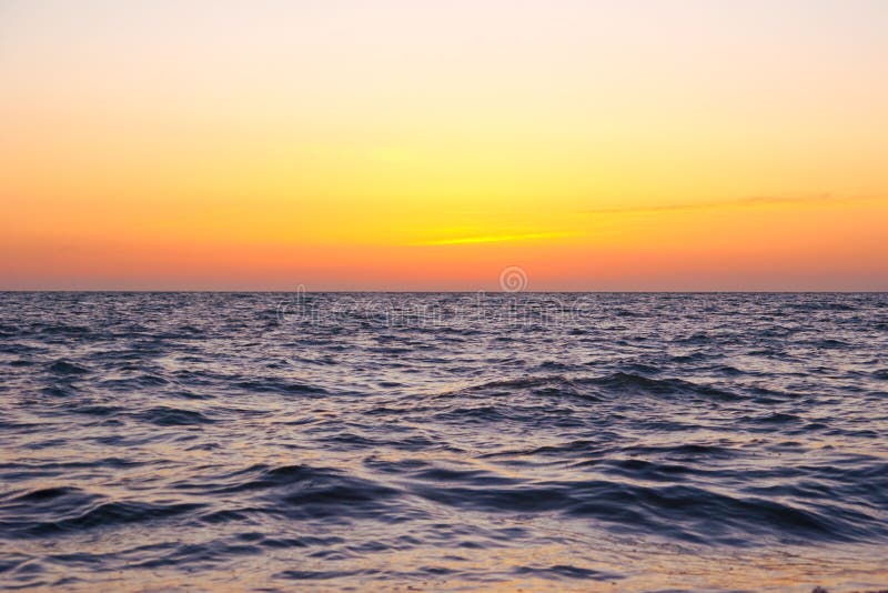 Still Sea or Ocean Water Surface and Horizon Stock Photo - Image of ...