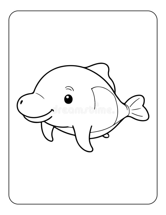 Ocean Animals Coloring Pages for Kids Stock Illustration - Illustration ...