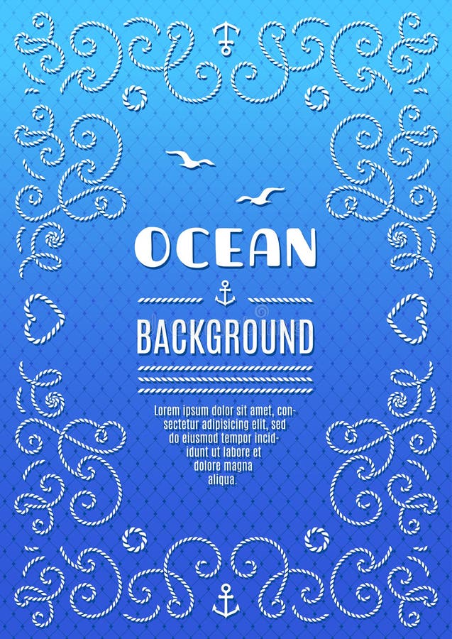 Ocean Background Marine Frame Vector Nautical Stock Vector ...