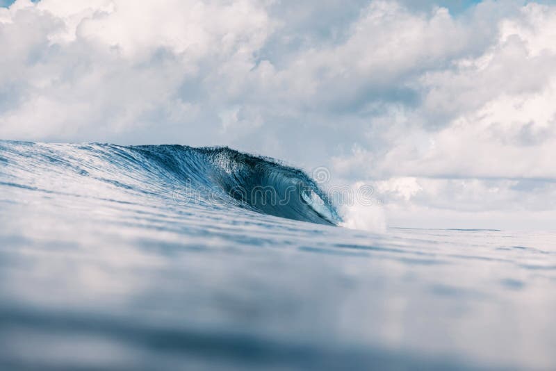 Ocean Barrel Wave In Ocean. Breaking Wave For Surfing Stock Photo ...