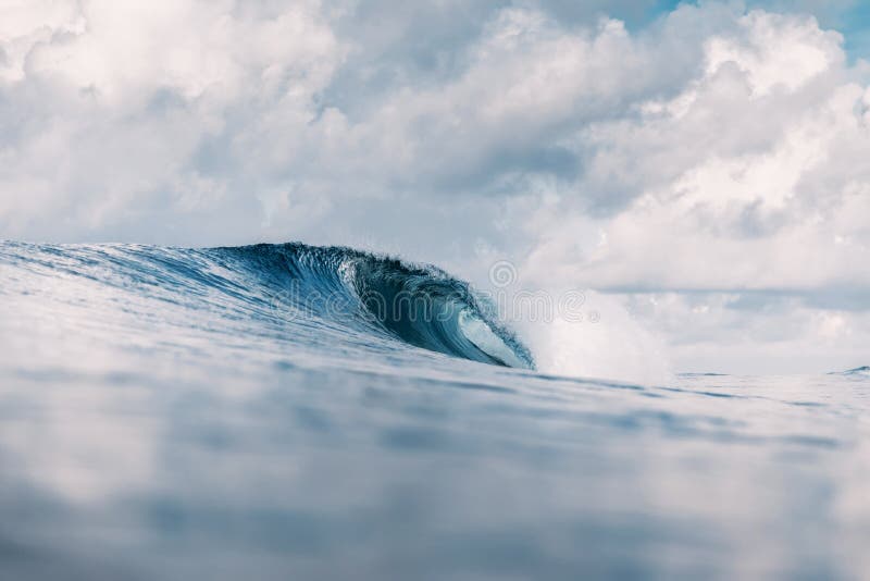 Ocean Barrel Wave in Ocean. Breaking Wave for Surfing Stock Photo ...